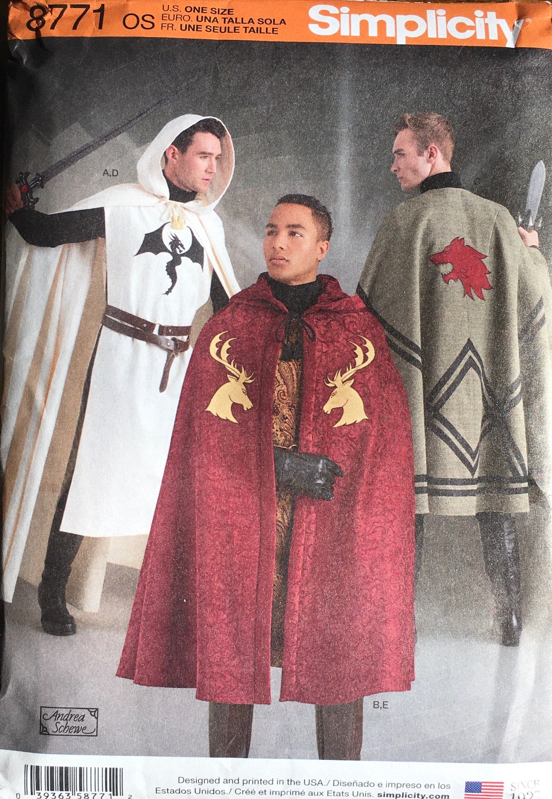 Simplicity 8771|10722|10314 Adults' Unisex Capes Pattern in 3 Lengths ...