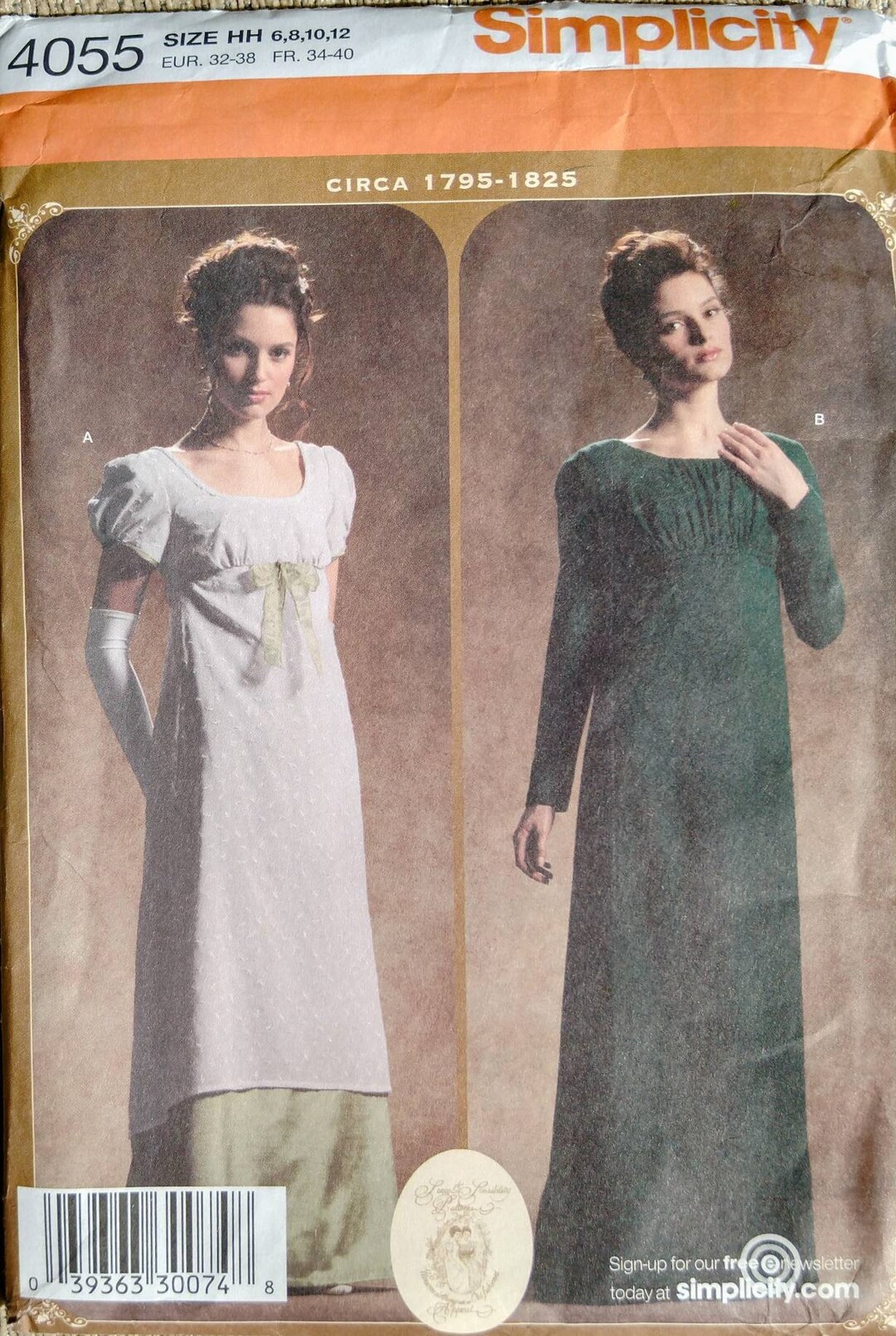 Simplicity 4055 Misses' Regency Era Gowns Pattern With Empire Waist and ...