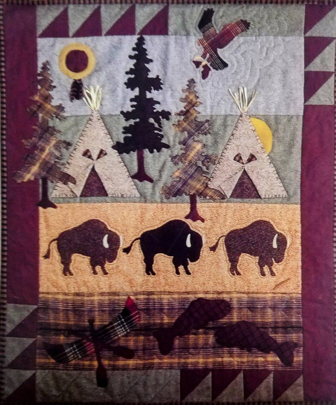 Buffalo Camp Pattern for a Western Wall Hanging Quilt Designed - Etsy