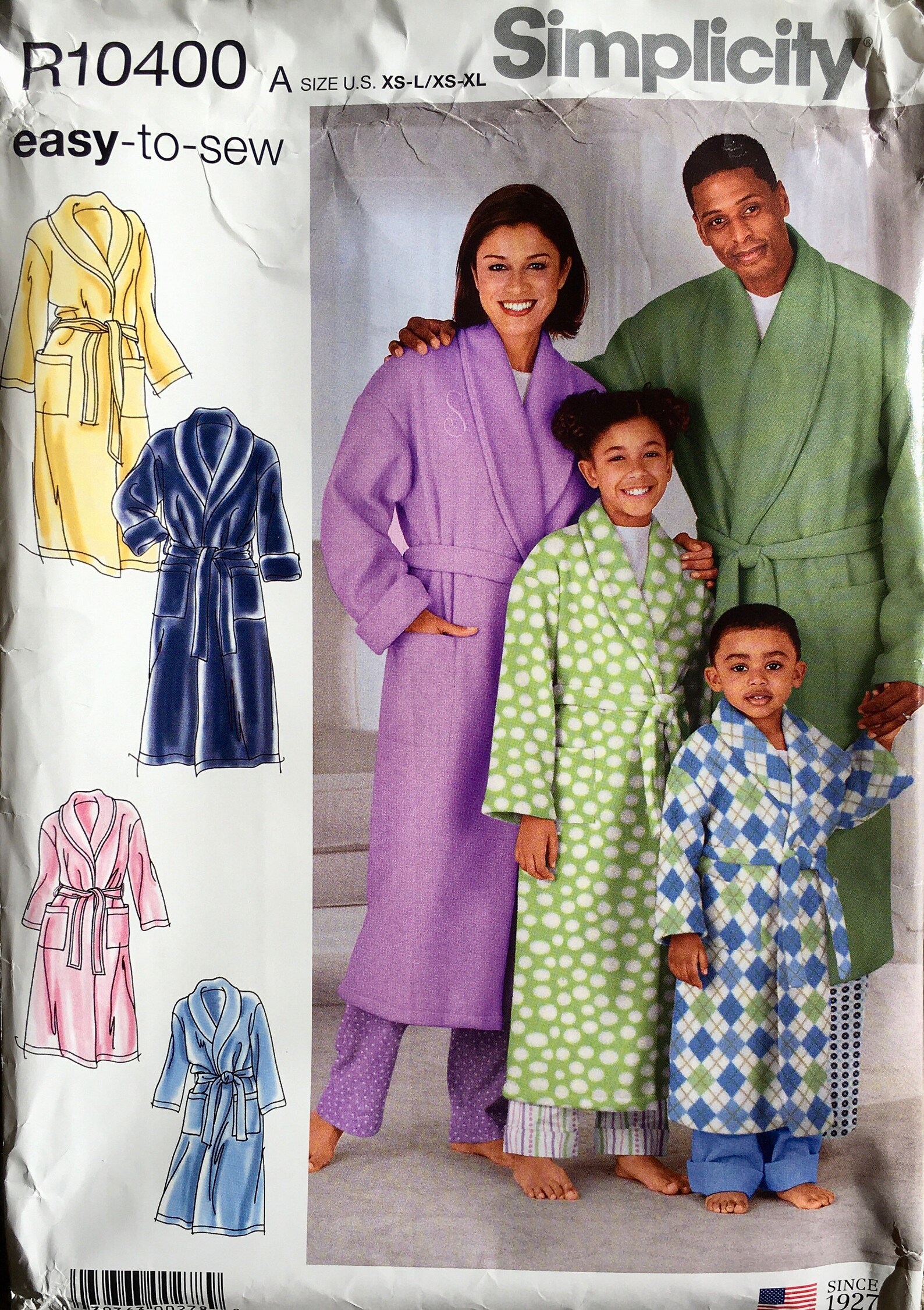 Family Robes Pattern With Waist Tie in Adults, Teens and Childrens ...