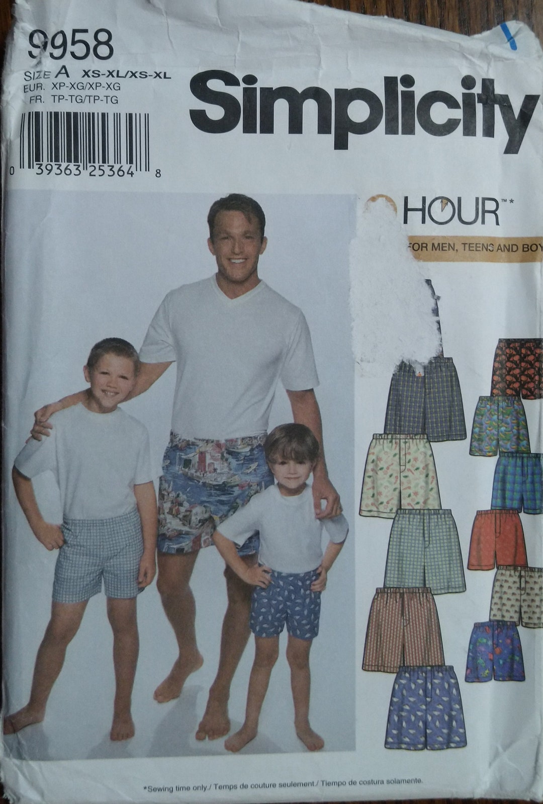 Boxer Shorts Pattern in Men's, Teens’ and Boys’ Sizes Simplicity 9958 ...