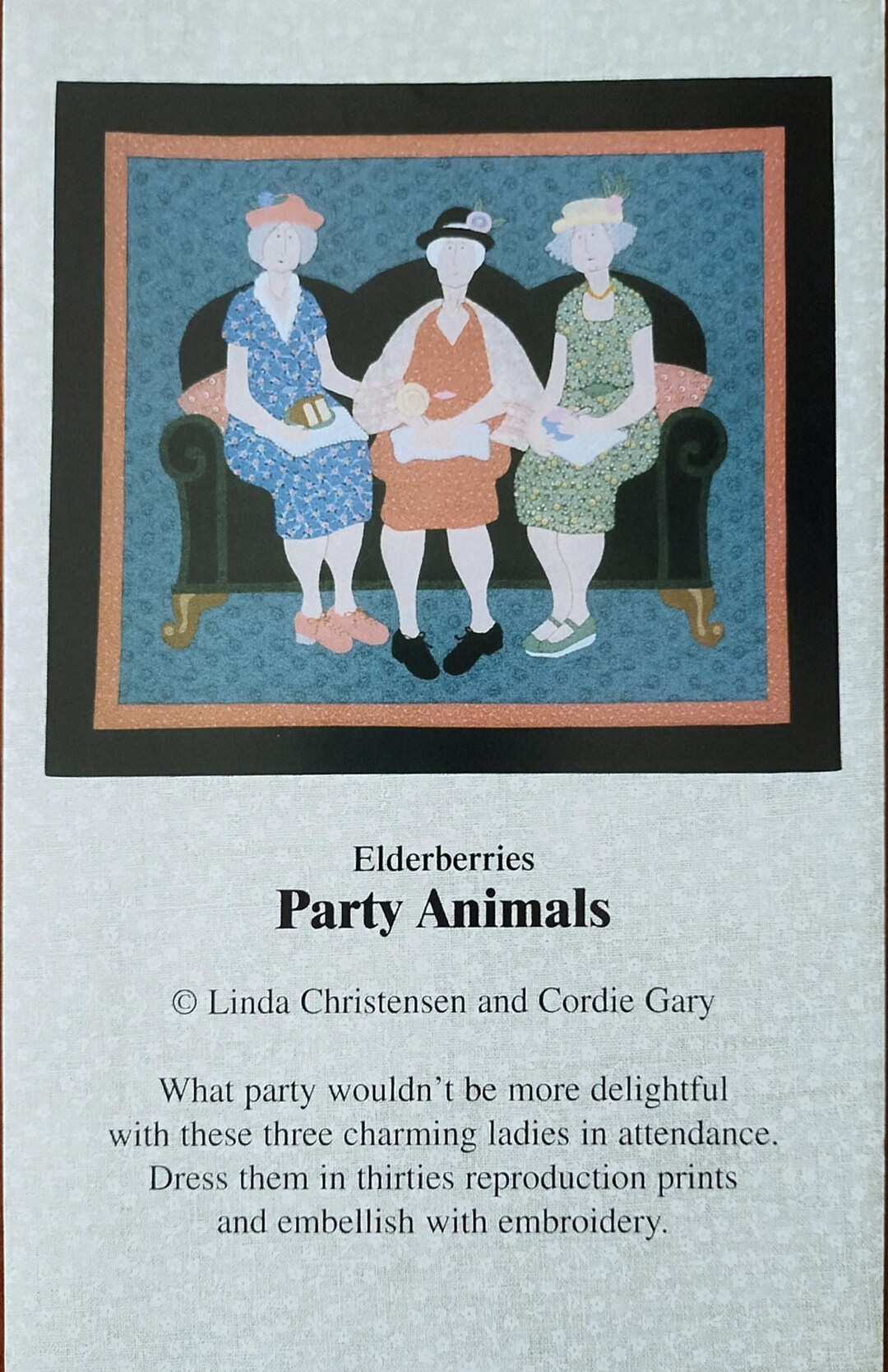 Party Animals Pattern for a Humourous Elderberries Quilt Designed by ...