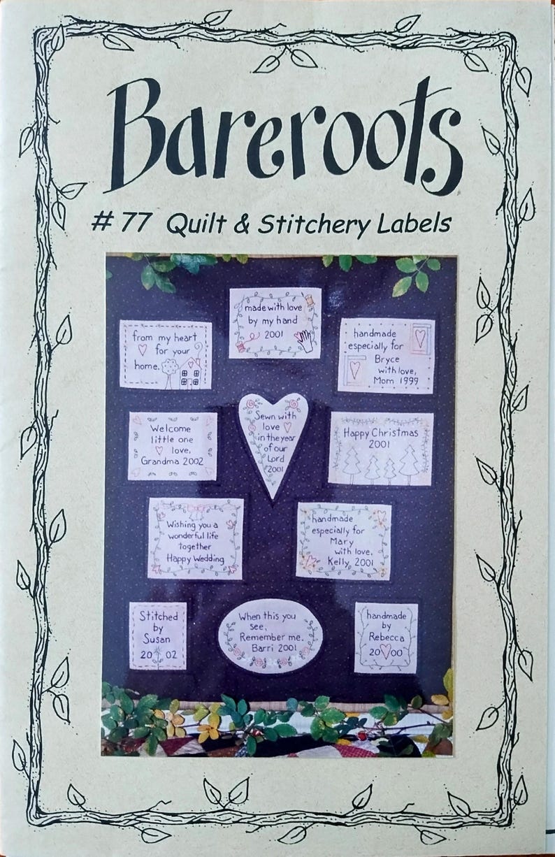 Embroidered Quilt & Stitchery Labels Pattern - 11 Different ...