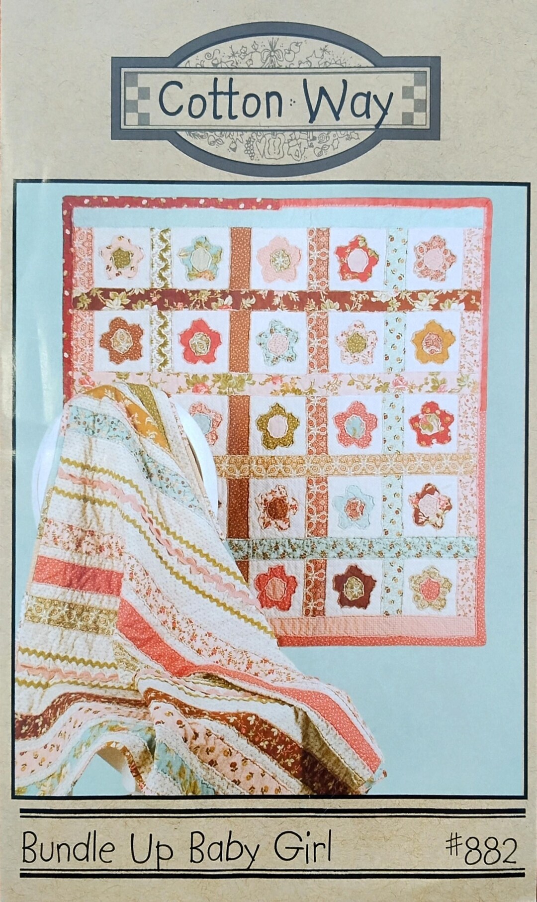 Bundle up Baby Girl Pattern for a Floral Baby Quilt and a Striped Baby ...