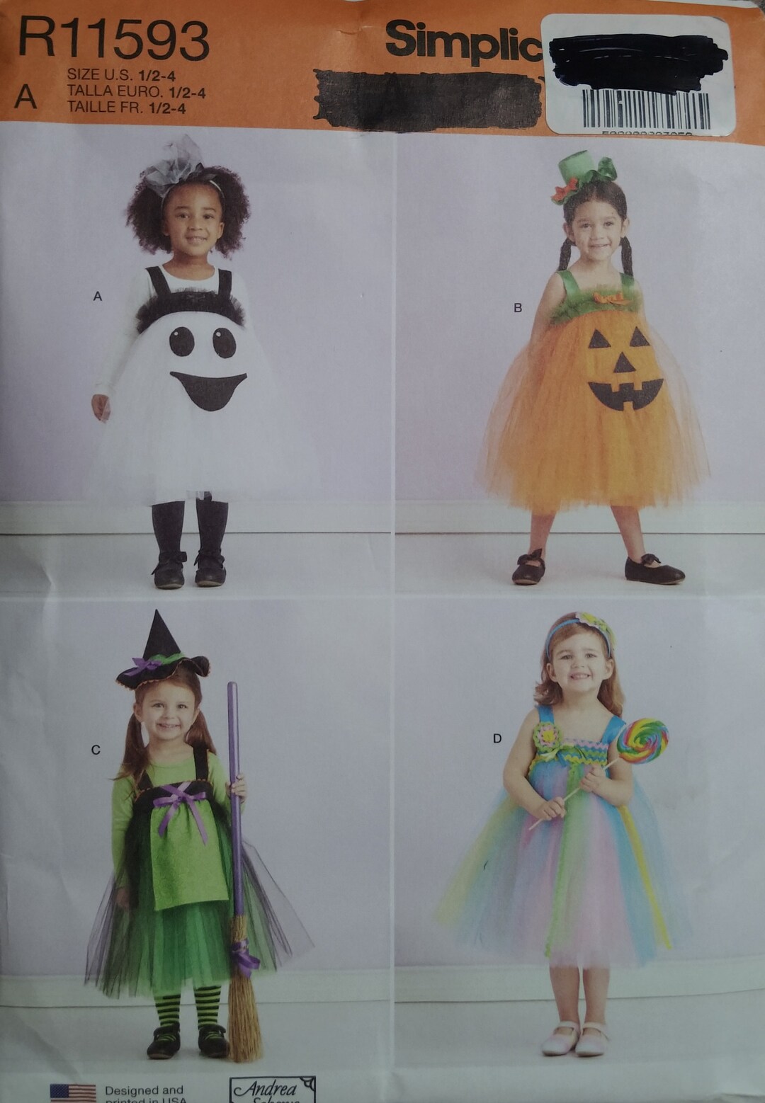 Simplicity 9625|11593 Toddlers' Ghost, Pumpkin, Witch, Lollipop ...