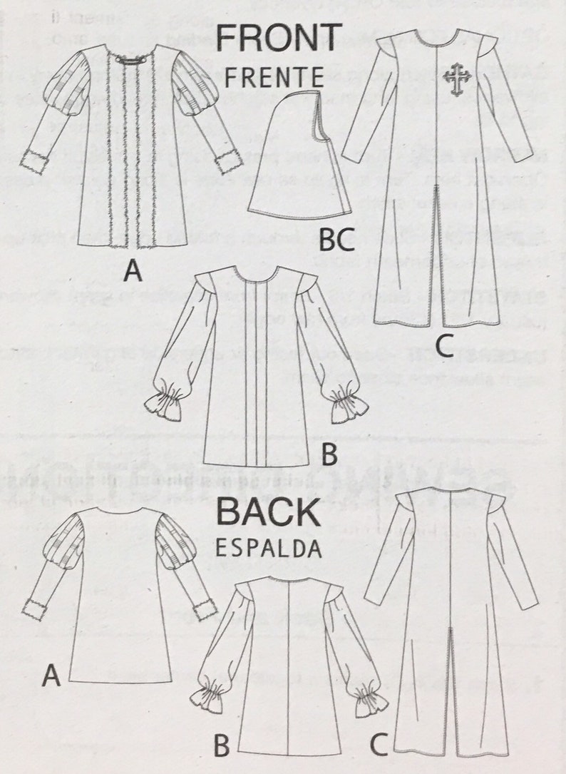 Medieval King and Knight Costumes Pattern Robe Tunic Hood - Etsy