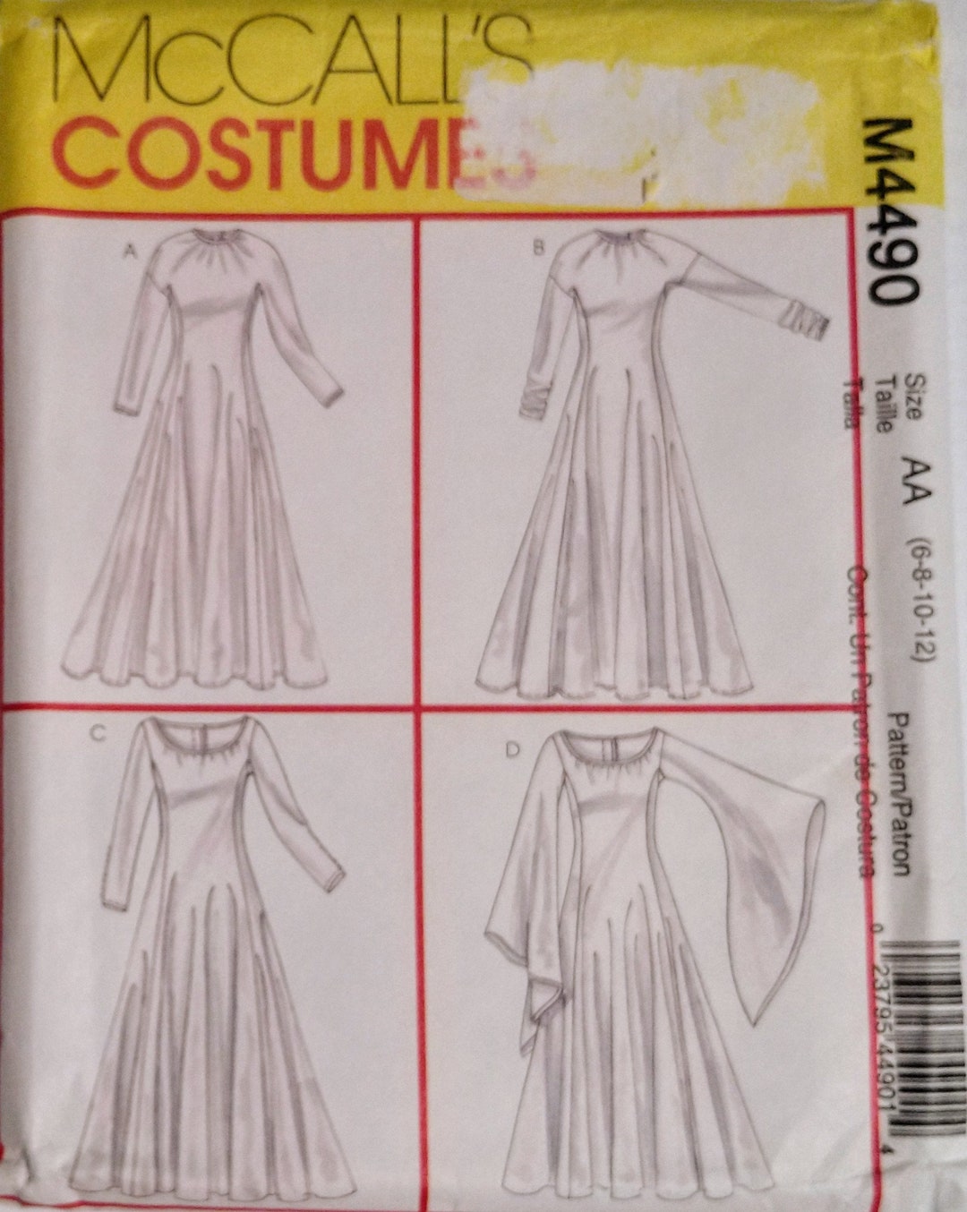Medieval Gown Pattern With Laced Back Closure, Sleeve Variations ...