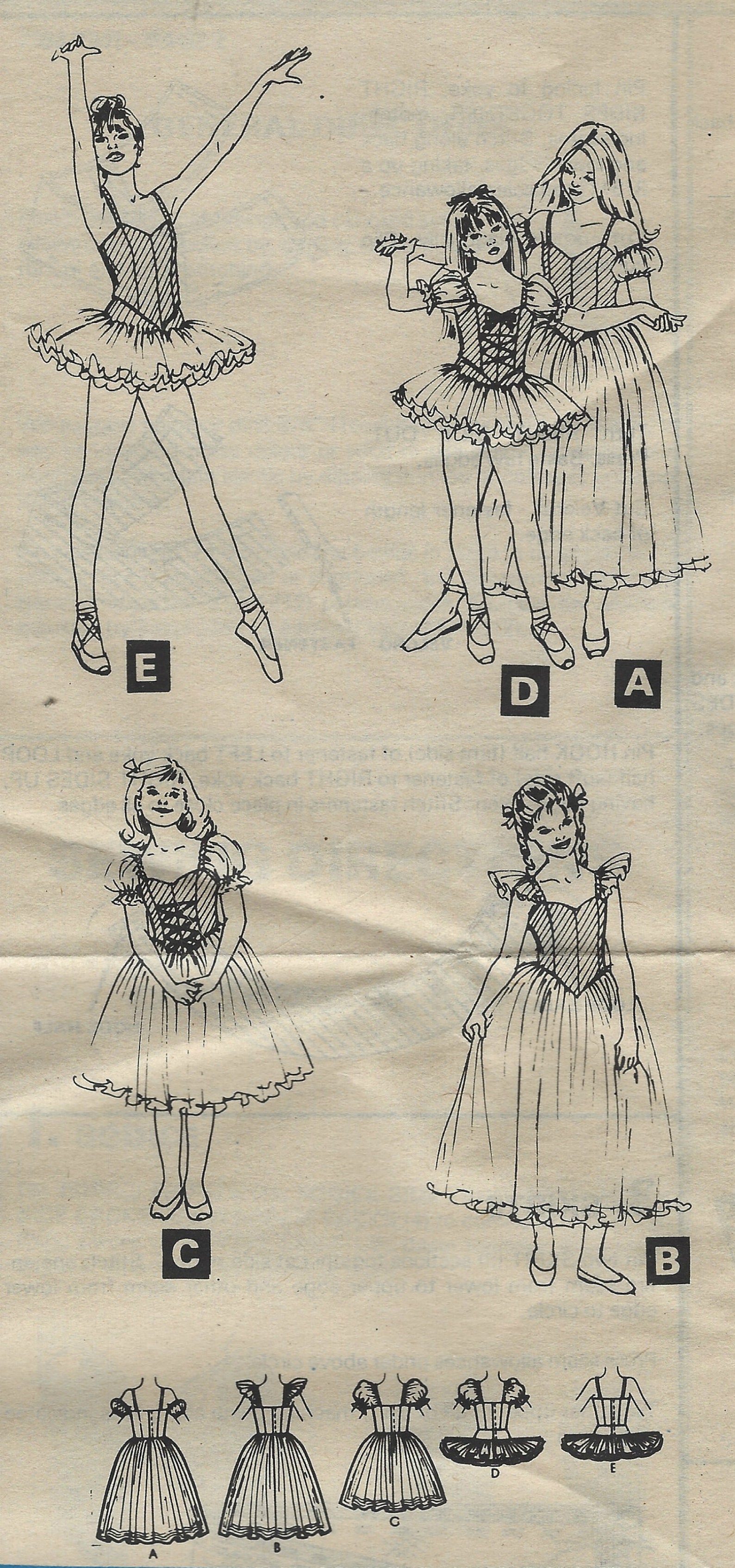 Ballerina Costumes Pattern in Girls' Sizes From the | Etsy