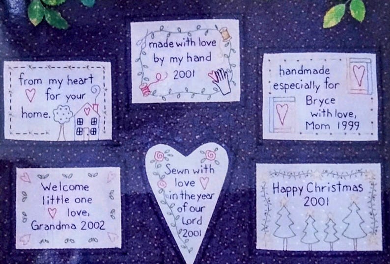 Embroidered Quilt & Stitchery Labels Pattern - 11 Different ...