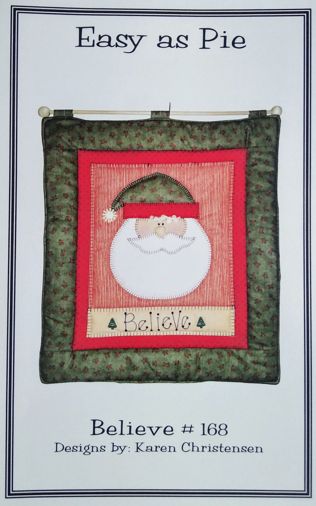 Believe Pattern for an Appliqued Santa Wall Hanging Quilt & - Etsy