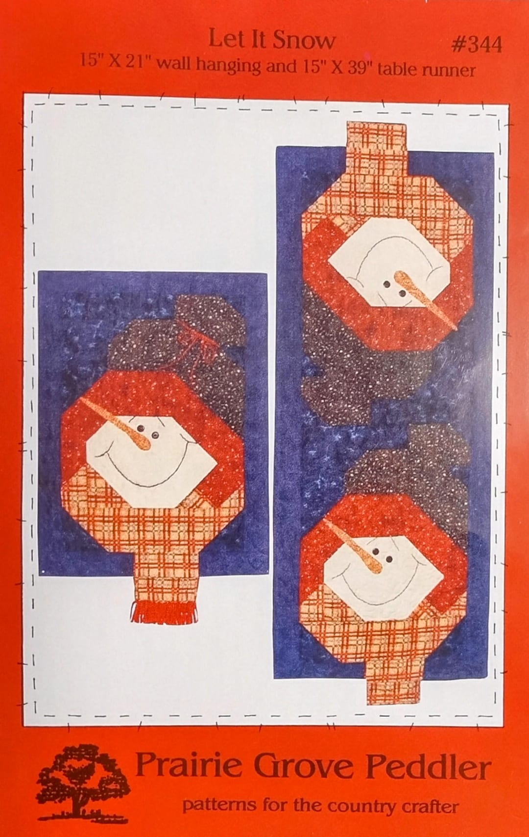 Let It Snow Pattern for a Snowman Wall Hanging Quilt and Table Runner ...
