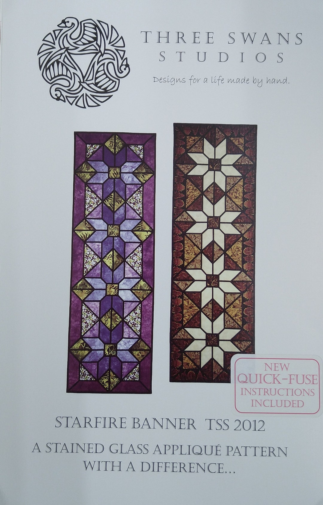Starfire Banner Pattern for a Stained Glass Wall Hanging Quilt From ...