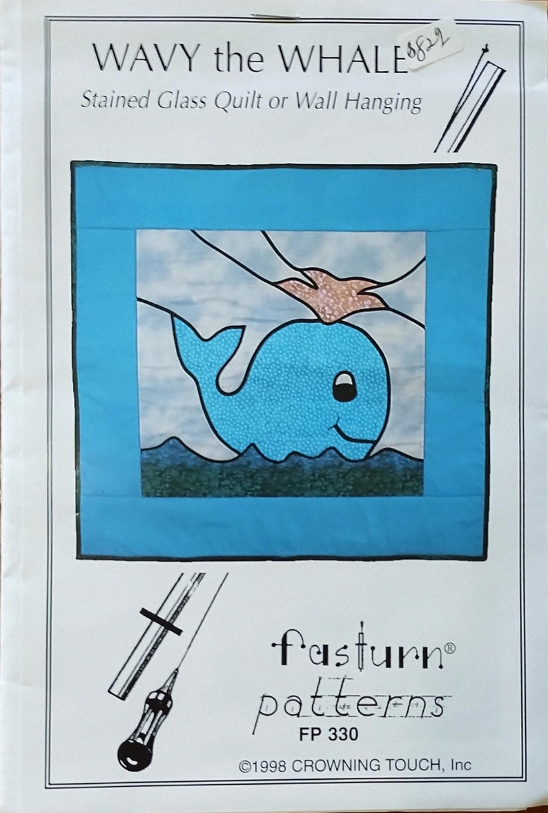 Wavy Whale Pattern for a Stained Glass Style Baby Quilt or Wall Hanging ...