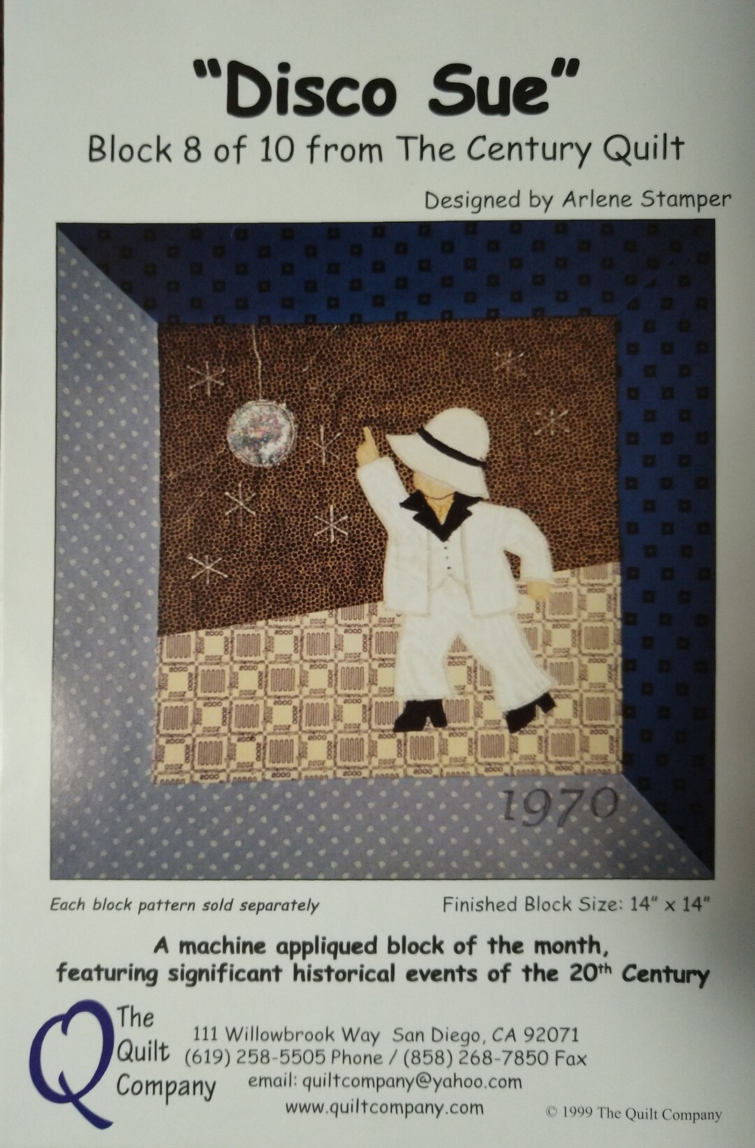 Disco Sue Quilt Block Pattern - Block 8 From the Century Quilt Designed ...