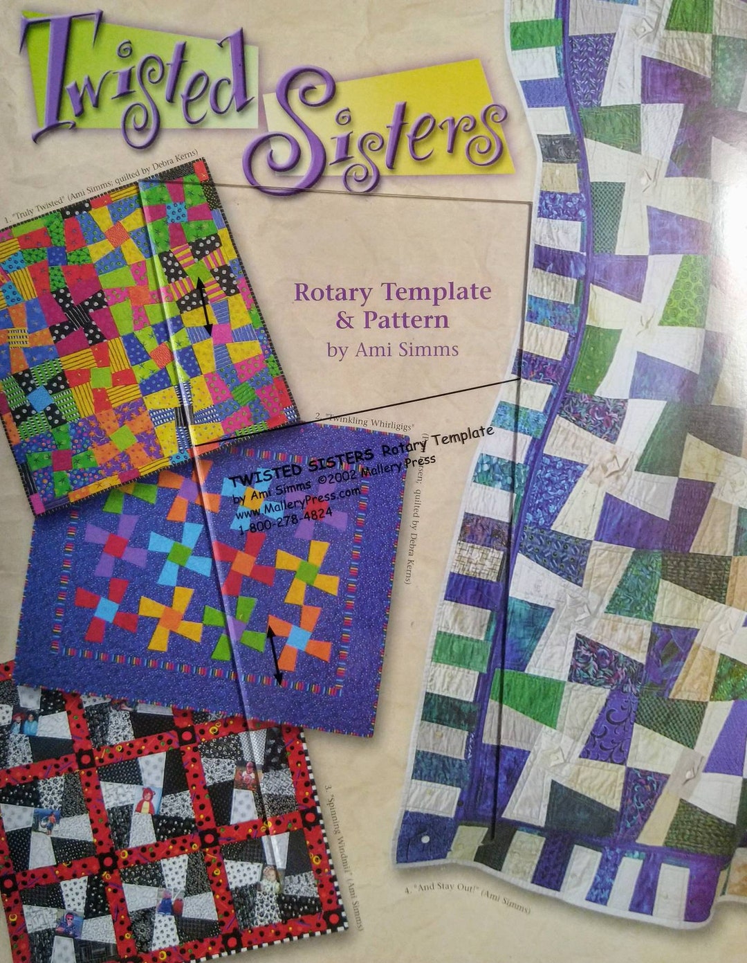 Twisted Sisters Rotary Template and Quilt Patterns Designed by Ami Simms for Mallery Press (2002 ...