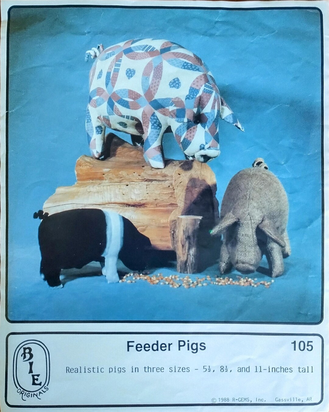 Feeder Pigs Pattern for Realistic Stuffed Pigs in 3 Sizes From BIE ...