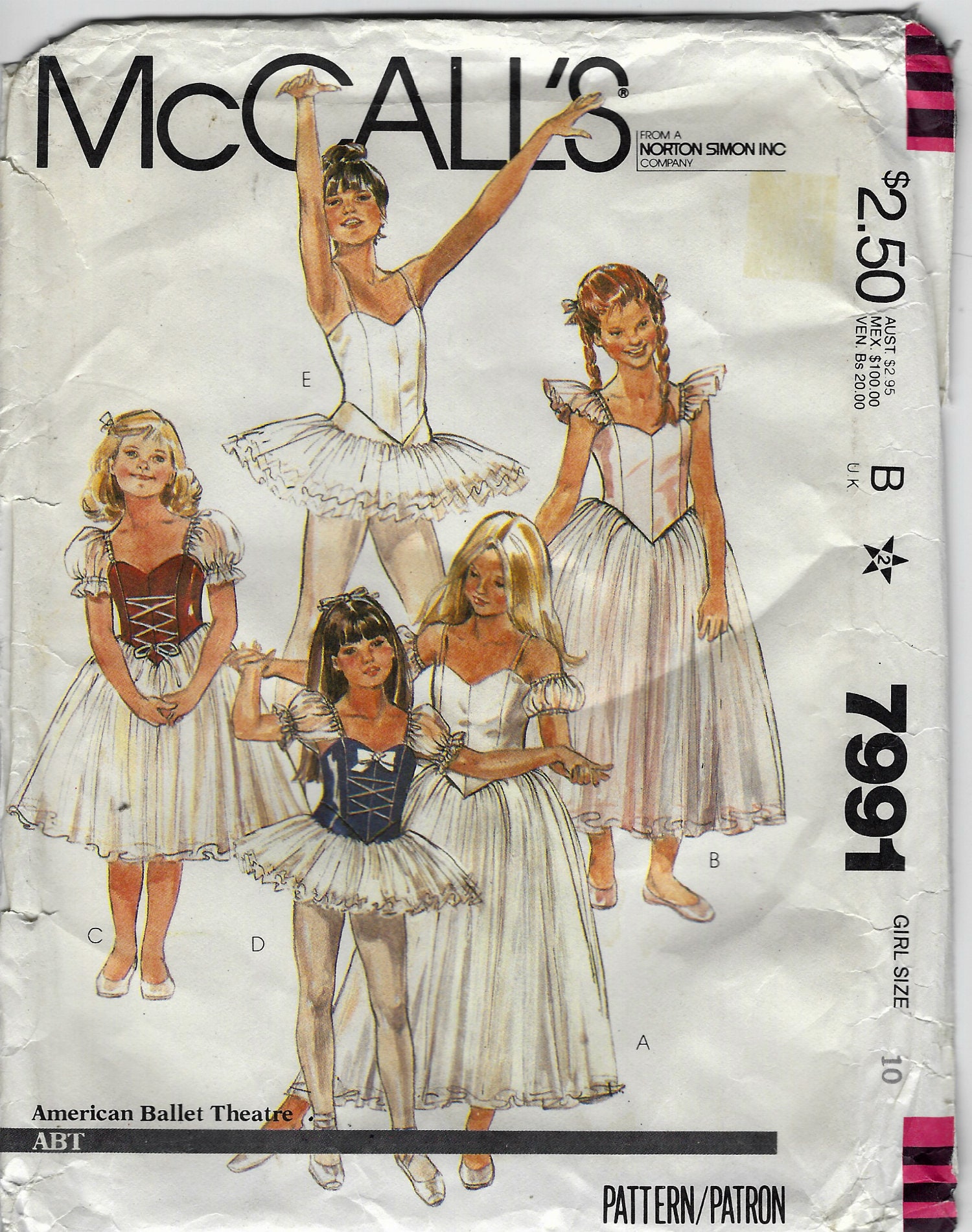 Ballerina Costumes Pattern in Girls' Sizes From the | Etsy