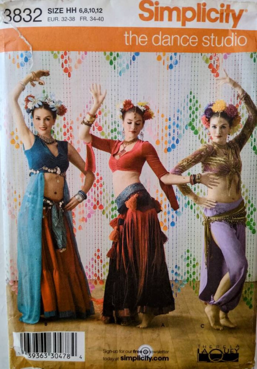 Belly Dancer Costume Pattern With Tops, Scarves, Belts, Harem Pants and ...