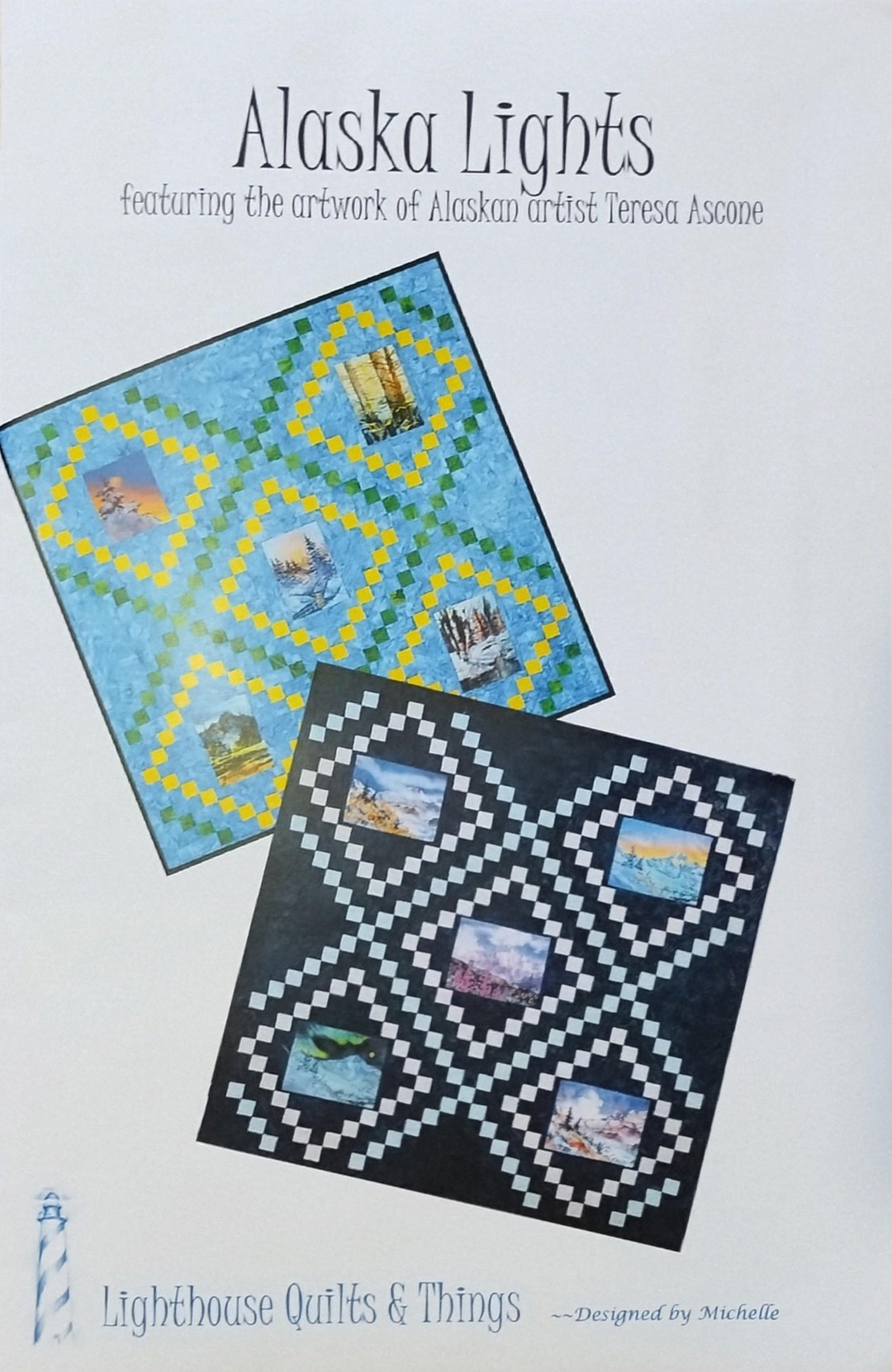 Alaska Lights Throw Quilt Pattern With 5 Fabric Pictures Designed by ...