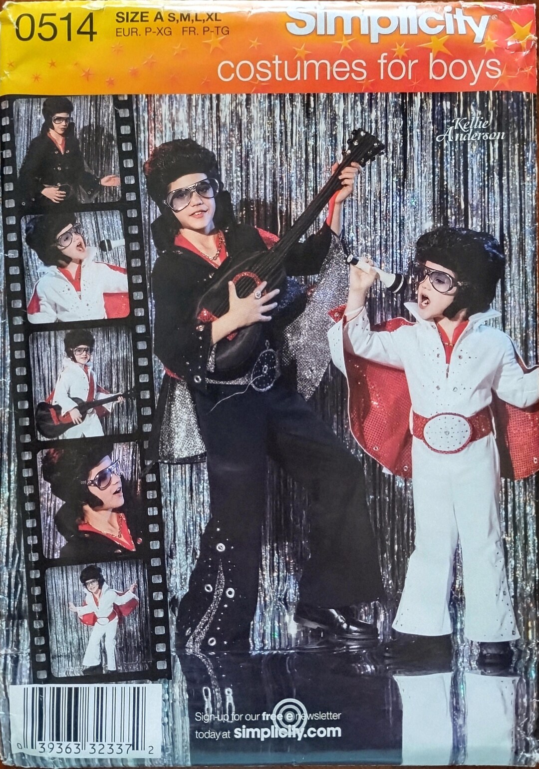 Elvis Costume Pattern - Jumpsuit, Cape, Belt, Guitar Case in Boys ...