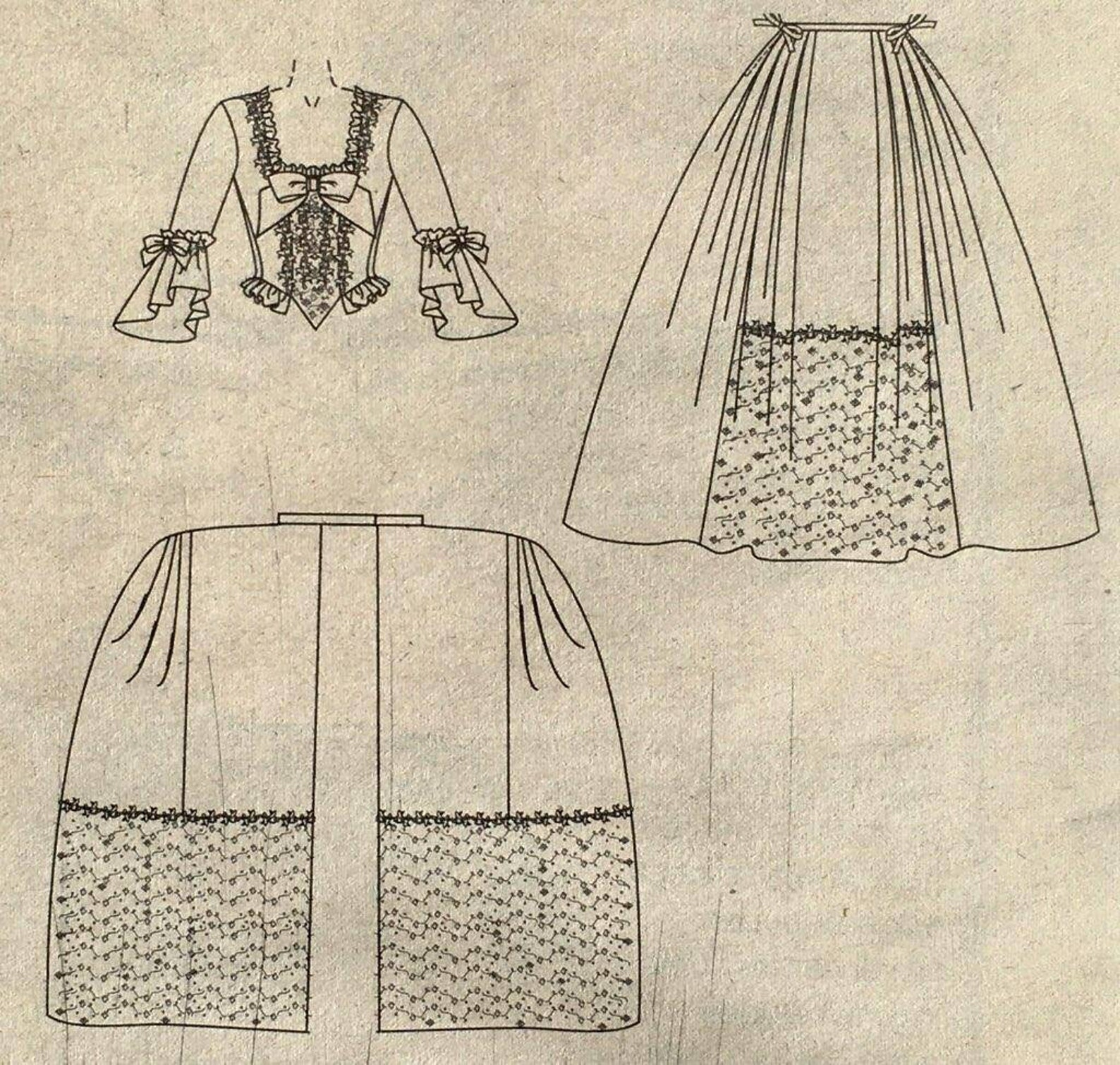 18th Century Court Dress Pattern Boned Top Flared Floor - Etsy