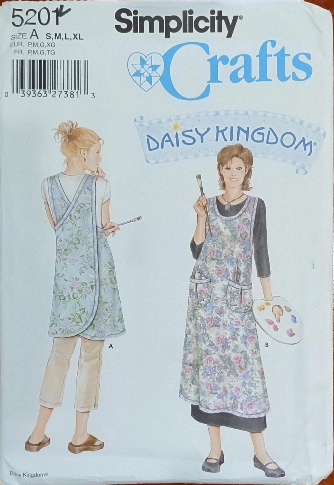 Simplicity 5201 Misses' Long Cross-back Apron Pattern in 2 Lengths by ...