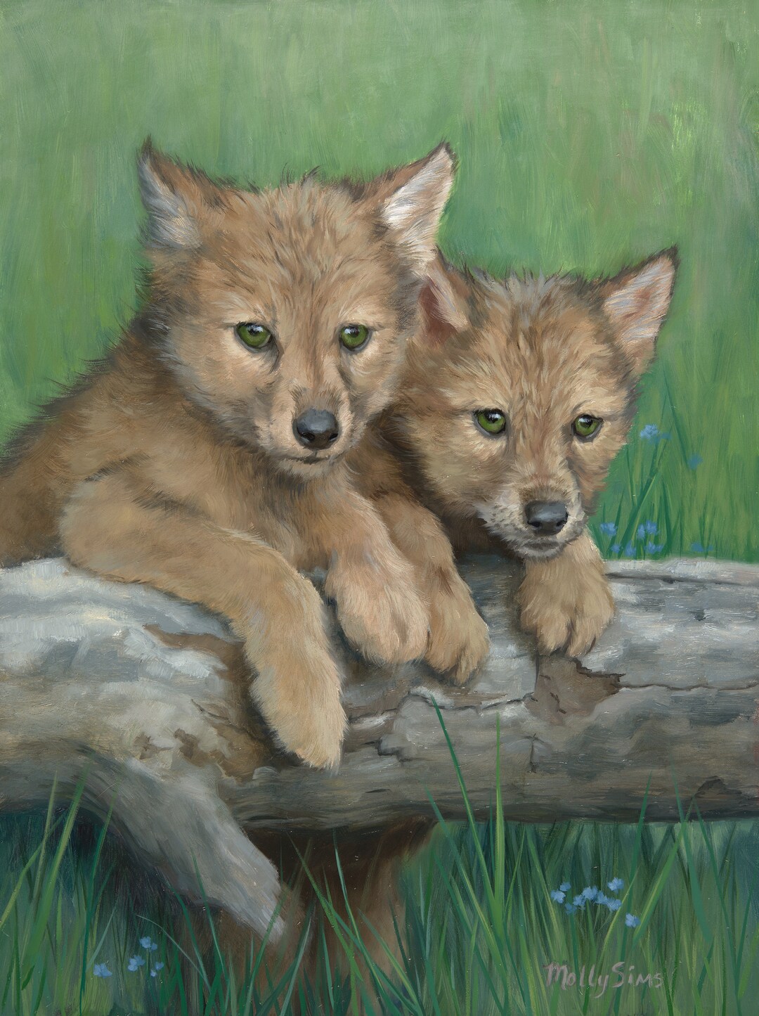 Wolf - Wolf Painting - Wolf Print - Wolf Art - Wolf Cubs - Baby Animals ...