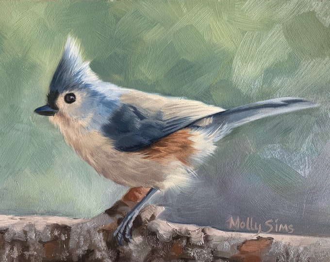 Titmouse Painting Titmouse Art Wildlife Giclee Print Bird Painting Open ...