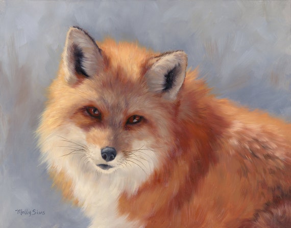 FOX Red Fox Fox Painting Fox Print Realistic Art Fox | Etsy