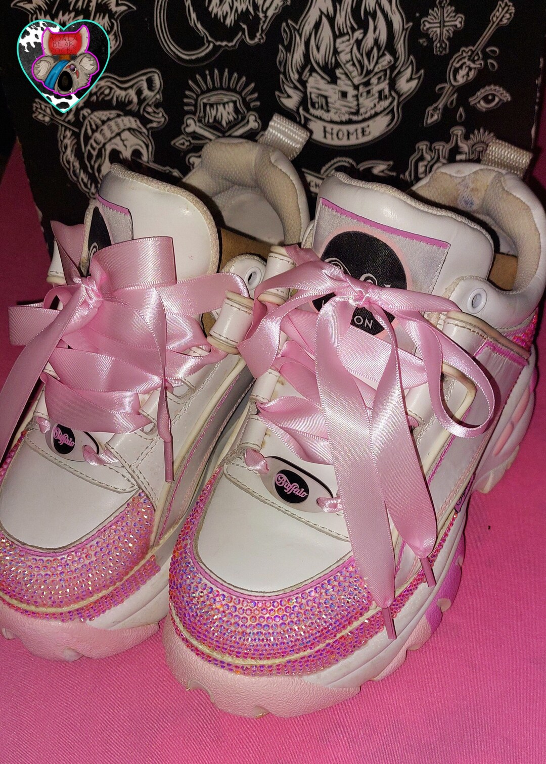 Buffalo Customised Trainers Size 4 - Etsy