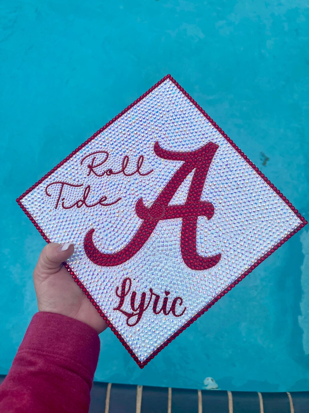 Handmade Rhinestone Graduation Cap Topper | Custom Grad Hat Decor ...