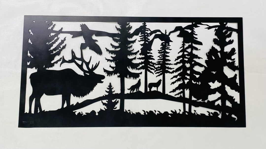 Fiery Furnace Plasma Cut Wildlife Elk Scene - Etsy