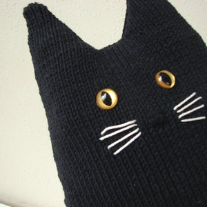 Knitting Pattern Cat Pillow Kitty Cushion Black Cat Tutorial | Siamese ...
