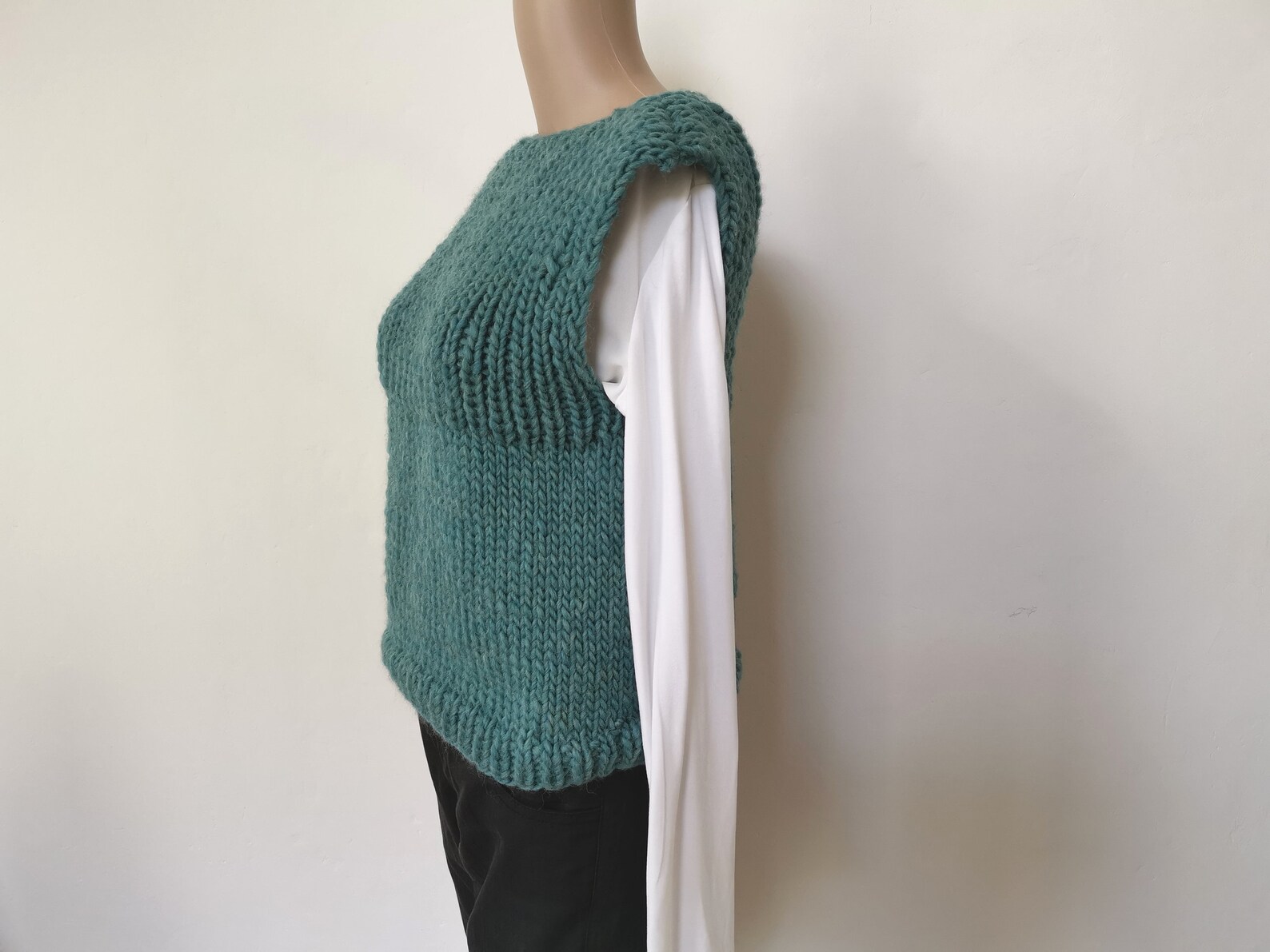 Knitting Pattern Vest, Women Slipover Easy Pattern, Sleeveless Sweater ...