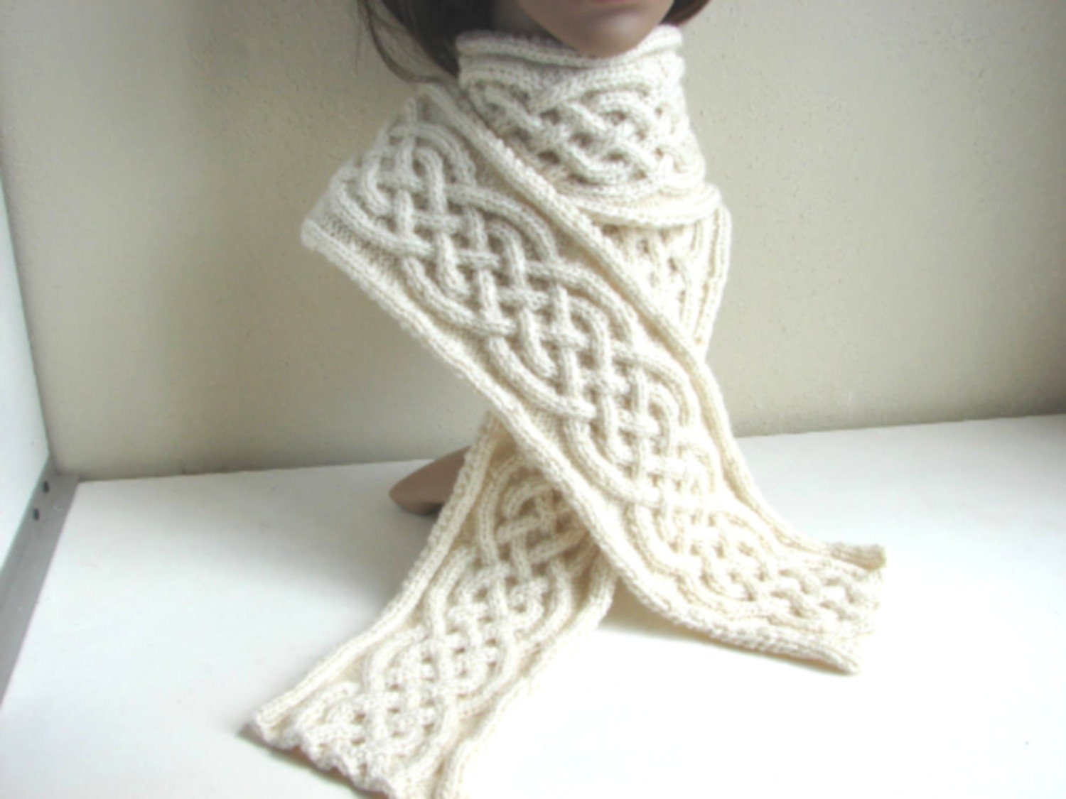 Knitting Pattern Scarf Celtic Braid Scarf Irish Cable Cable | Etsy UK