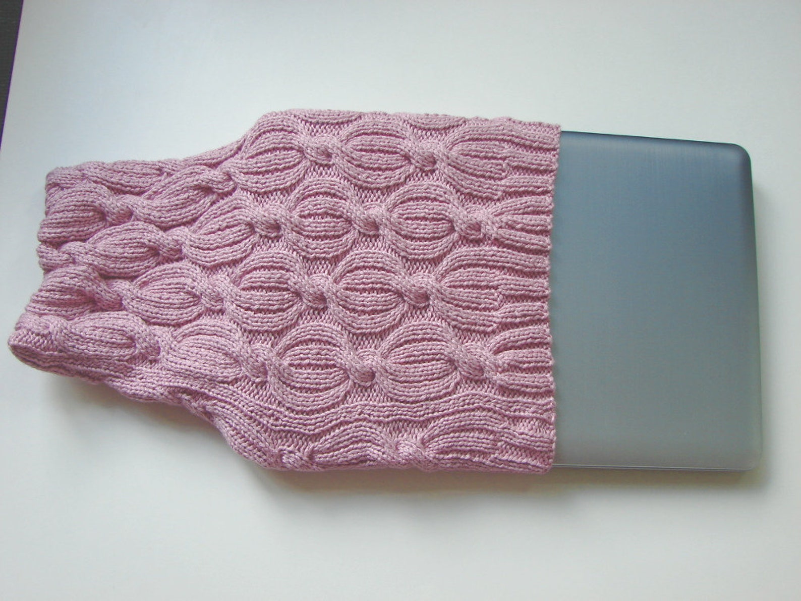 Knitting Pattern Laptop Cover WAVE Cable Knit Case Tutorial - Etsy