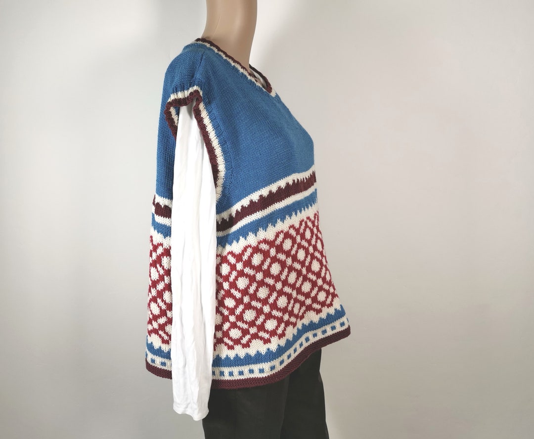 Knitting Pattern Vest Inis, Women Slipover Fair Isle, Sleeveless ...