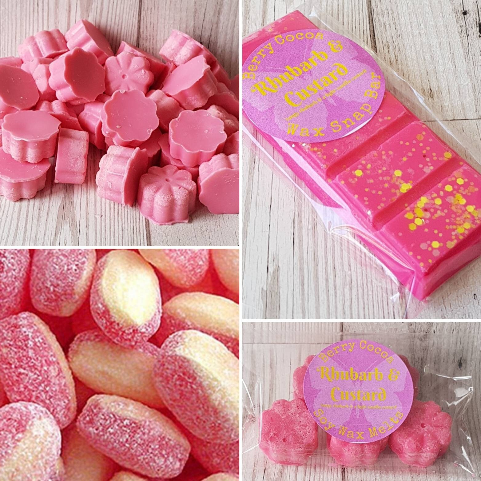 Rhubarb and Custard Wax Melts Fruity Wax Melts Sweets Wax | Etsy
