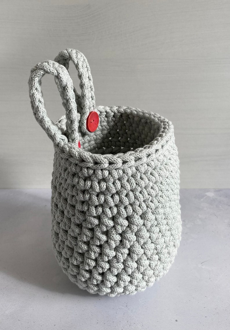 Button on Hanging Basket Crochet Pattern, Instant Digital Download - Etsy