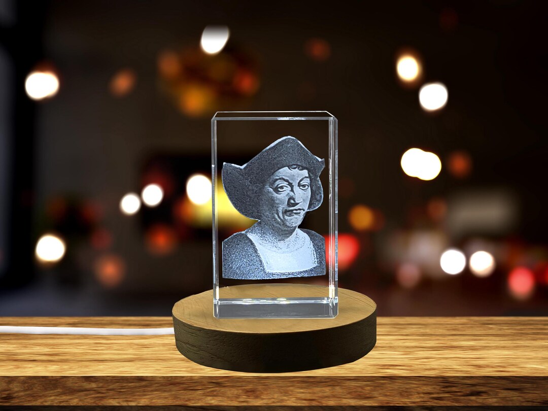 Christopher Columbus 3D Engraved Crystal Sculpture | Explorer ...