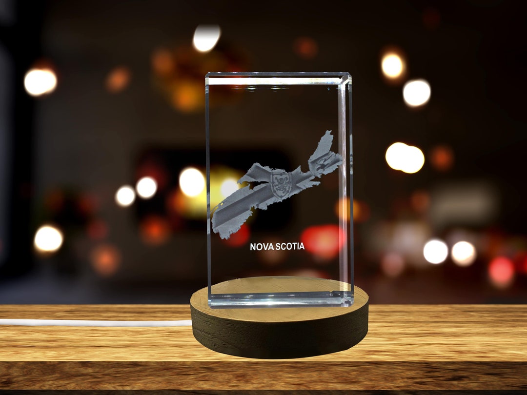 Nova Scotia 3D Engraved Crystal Keepsake With LED Base - Unique ...