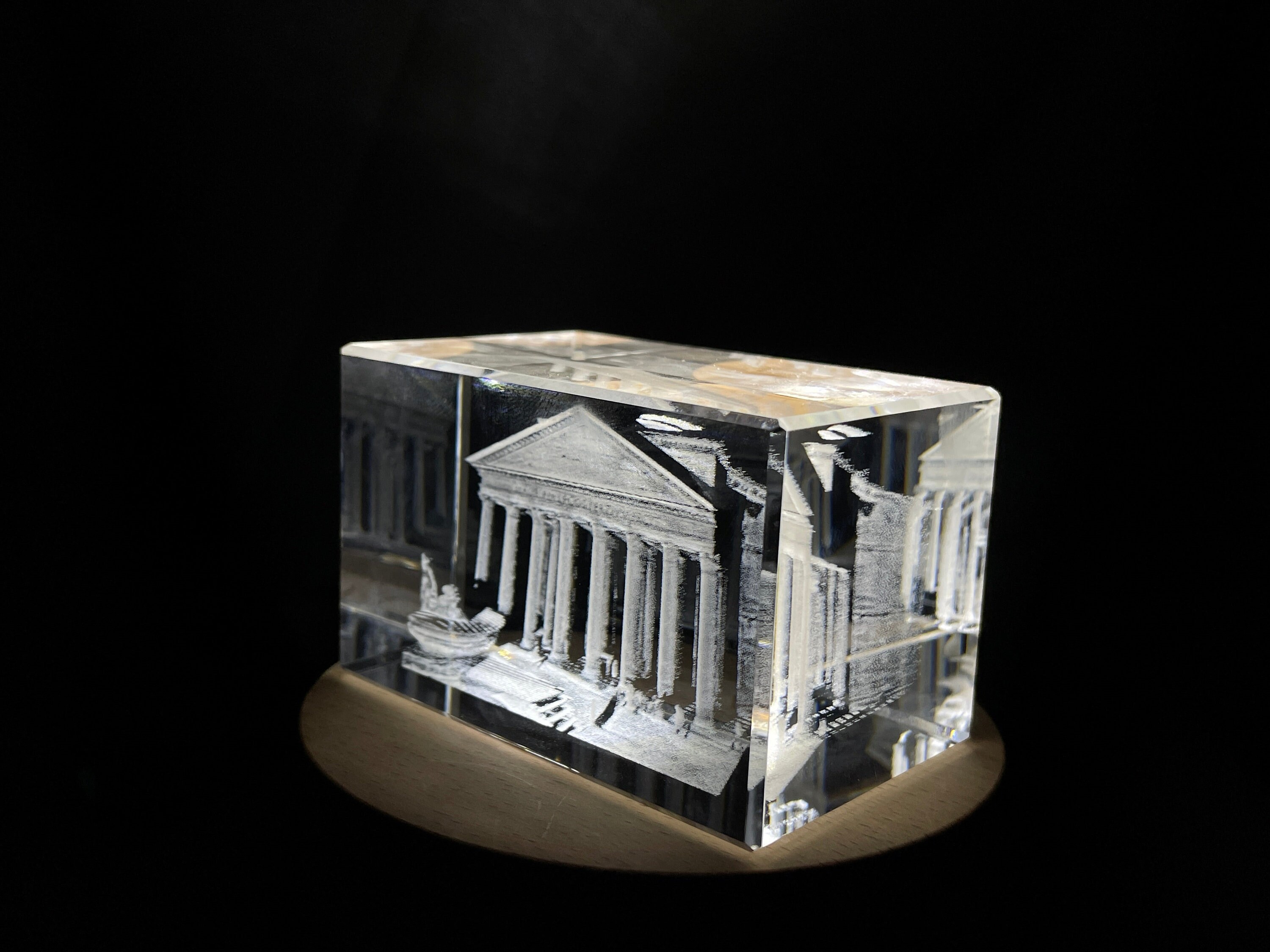 The Pantheon Rome 3D Engraved Crystal Collectible Souvenir - Etsy