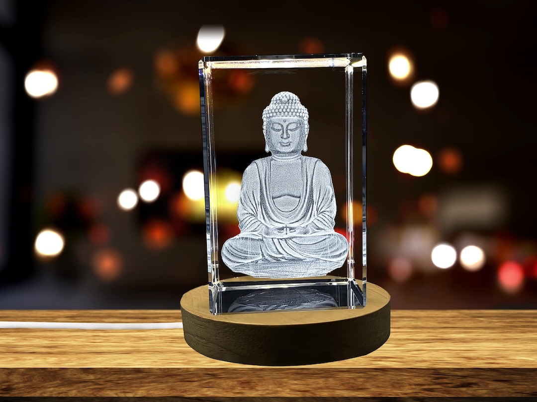 3D Crystal Buddha Trophy Award Recognition - Illuminated Serenity Decor ...