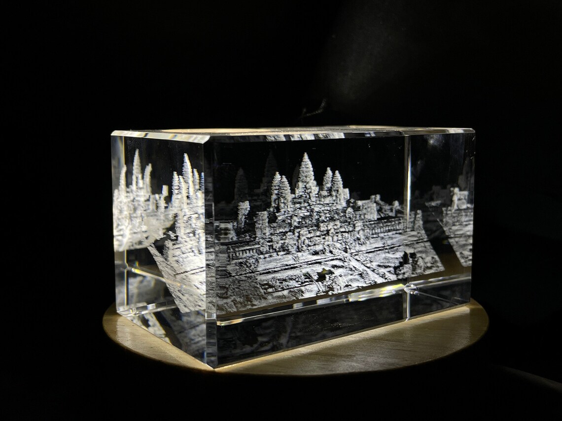 Angkor Wat 3D Engraved Crystal Keepsake Souvenir - Etsy