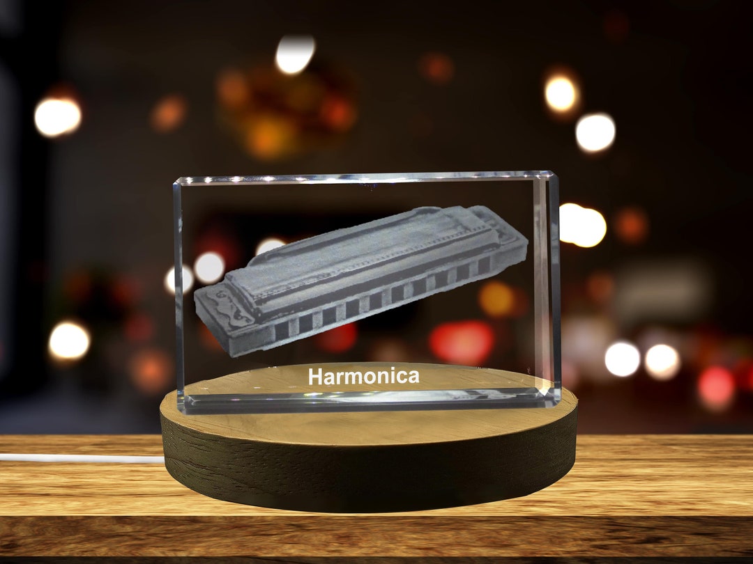 Harmonica 3D Engraved Crystal 3D Engraved Crystal Keepsake/gift/decor ...