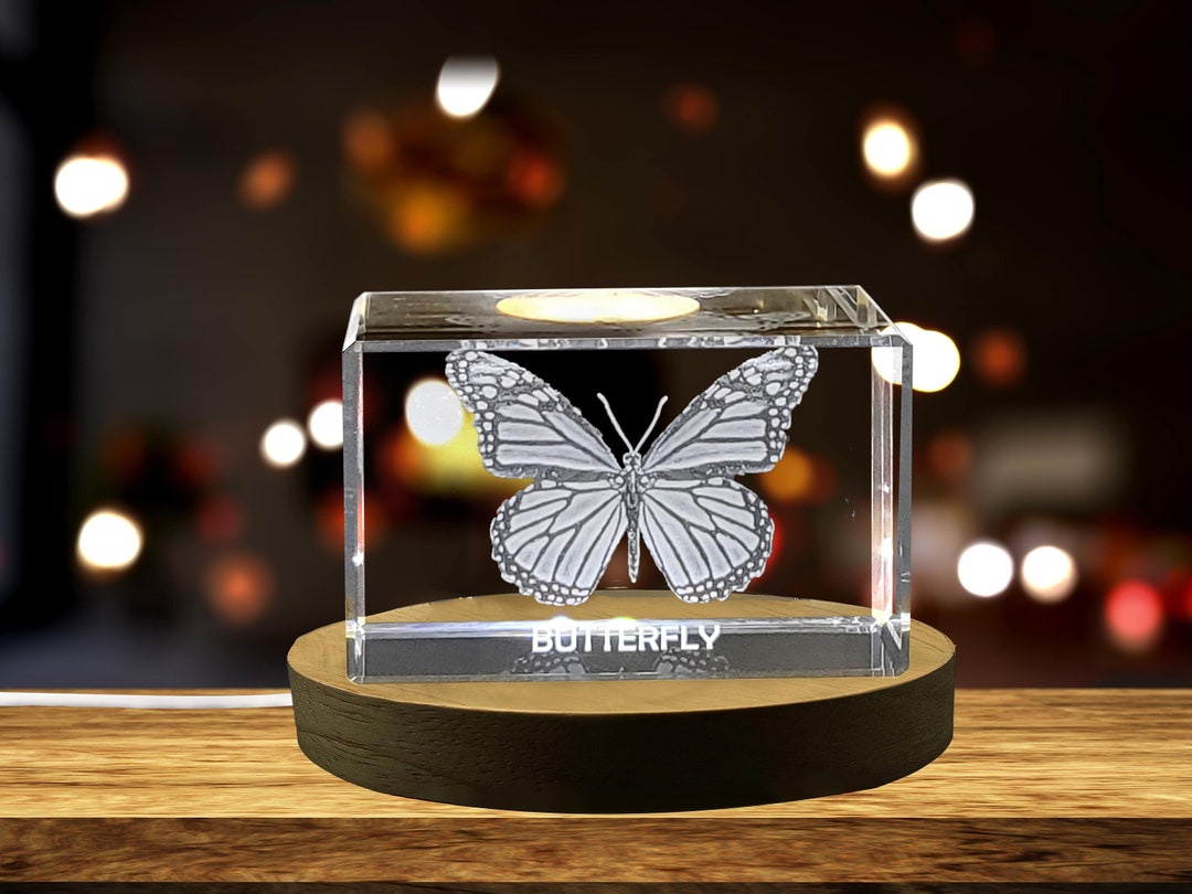 Unique 3D Engraved Crystal With Butterfly Design - Perfect Gift for ...