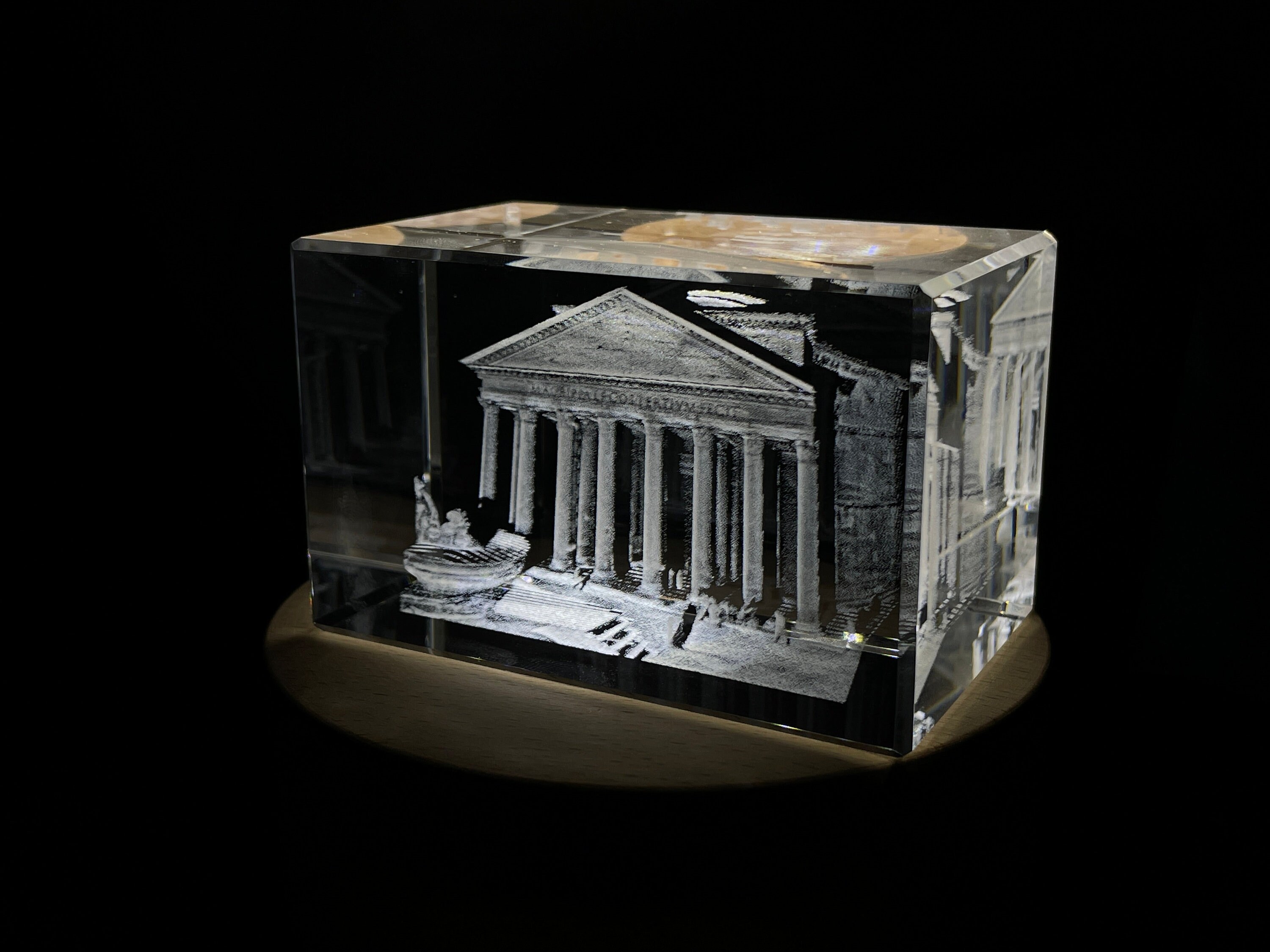 The Pantheon Rome 3D Engraved Crystal Collectible Souvenir - Etsy