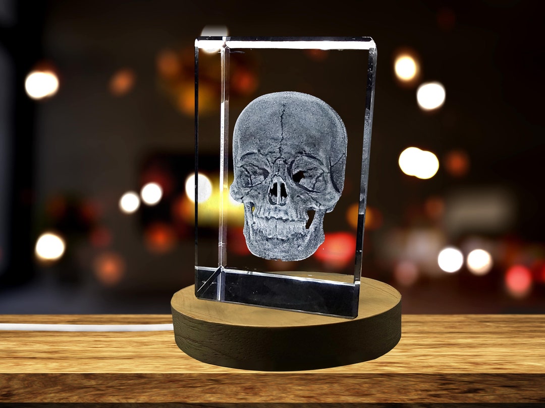 Human Skull 3D Engraved Crystal Novelty Decor - Etsy