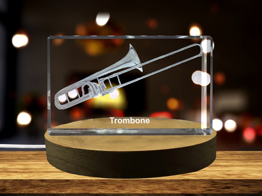 Trombone 3D Engraved Crystal 3D Engraved Crystal Keepsake/gift/decor ...
