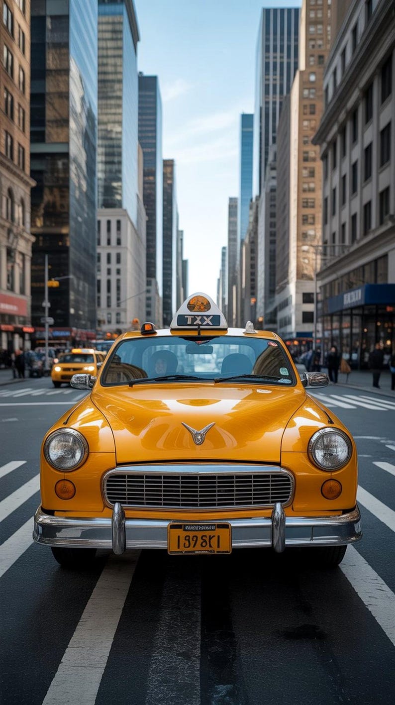 NYC Yellow Taxi Photo Souvenir Set: Keychain, Magnet & Wallet - Etsy